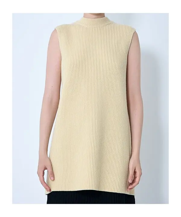JIL SANDER Sleeveless Knitted Vest - Beige