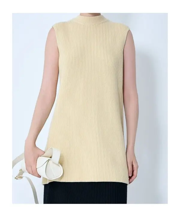 JIL SANDER Sleeveless Knitted Vest - Beige