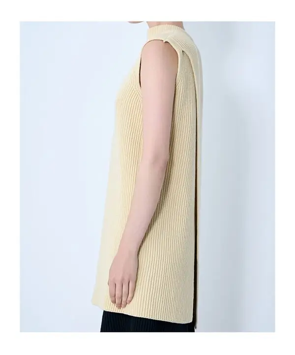 JIL SANDER Sleeveless Knitted Vest - Beige
