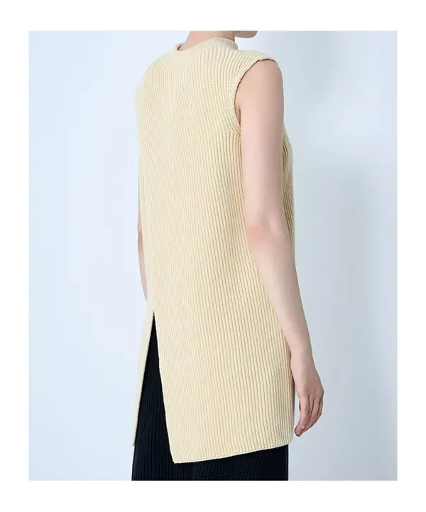 JIL SANDER Sleeveless Knitted Vest - Beige