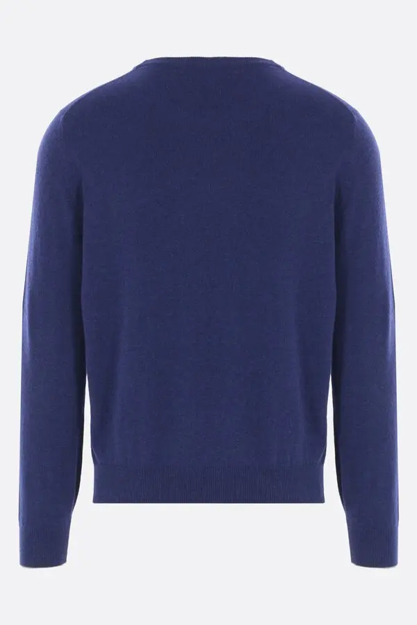 Brunello Cucinelli Long Sleeve Crew Neck Sweater With Ribbed Hem - Blue