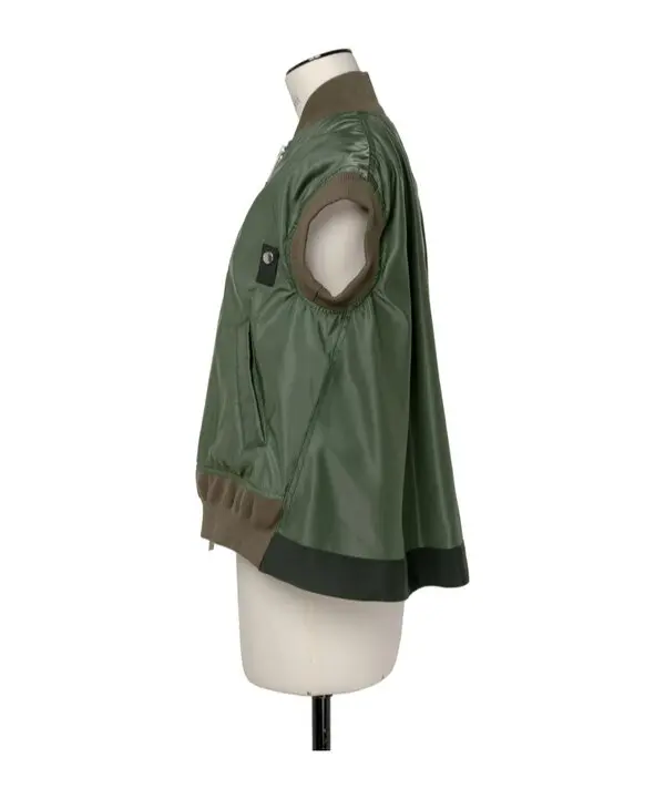 Sacai Zip-up Sleeveless Gilet - Green