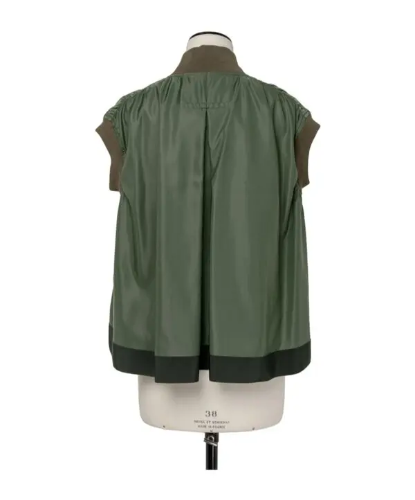 Sacai Zip-up Sleeveless Gilet - Green
