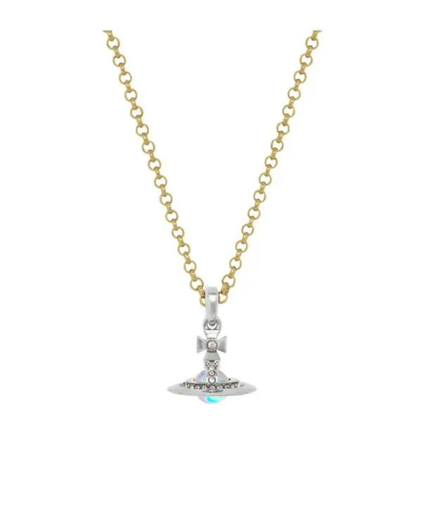 VIVIENNE WESTWOOD Petite Orb Pendant Necklace - Platinum-gold-crystal-ab-white-crys