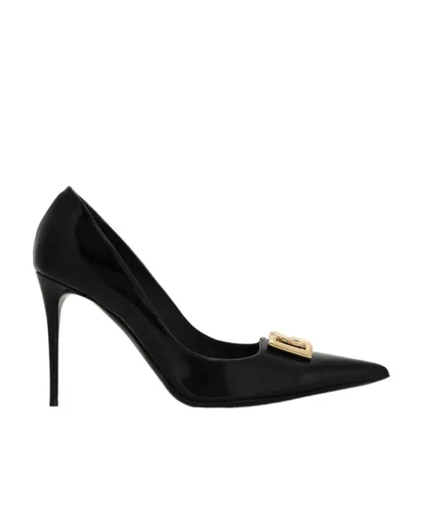 Dolce & Gabbana Stiletto Heel Pumps With Logo Lettering - Black