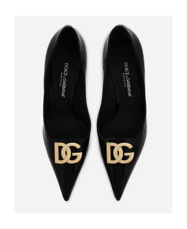 Dolce & Gabbana Stiletto Heel Pumps With Logo Lettering - Black