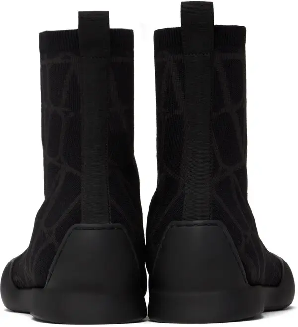Valentino Garavani Toile Iconographe Round Toe Sock Boots