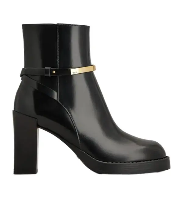 TOD'S Round Toe Zip Up Ankle Boots