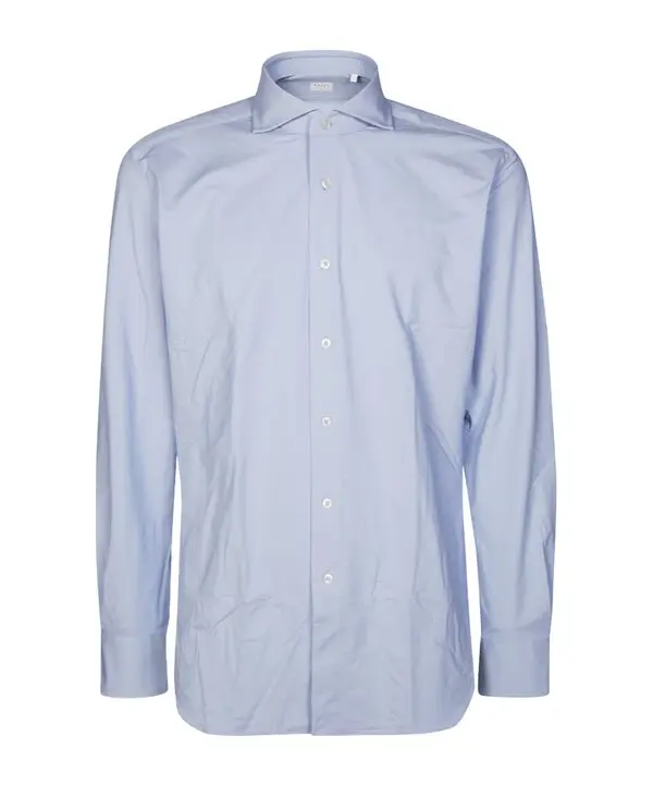 XACUS Twill French-collar Shirt - Blue