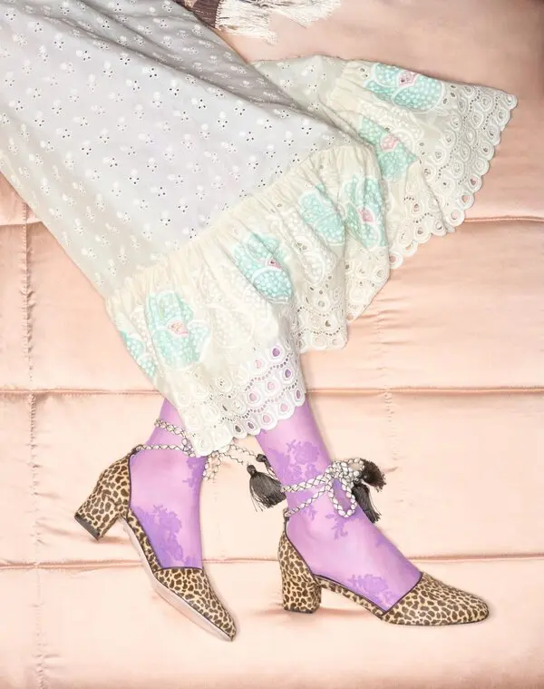 Valentino Garavani Leopard Print D'orsay Pumps With Tassel Ankle Strap