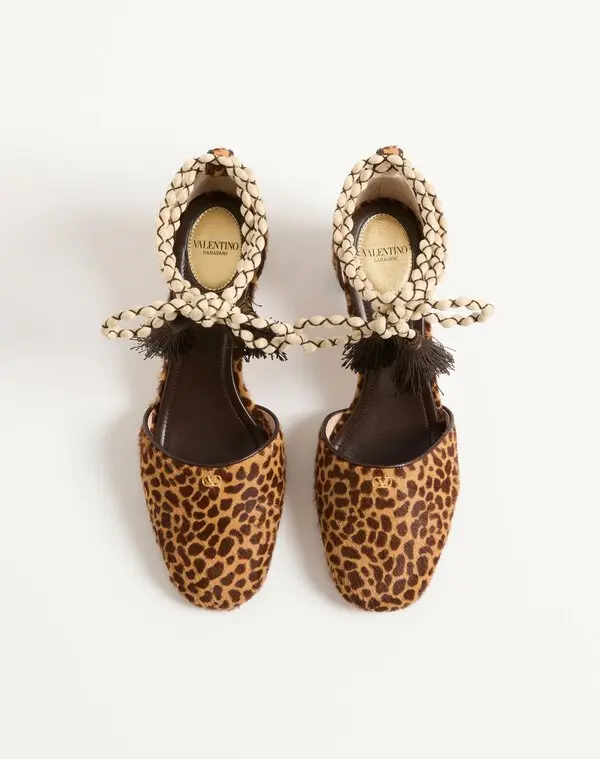 Valentino Garavani Leopard Print D'orsay Pumps With Tassel Ankle Strap