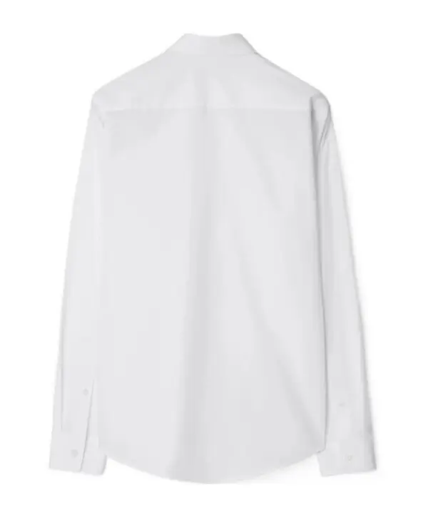 Burberry Ekd-embroidered Long Sleeved Shirt - Salt Crystal