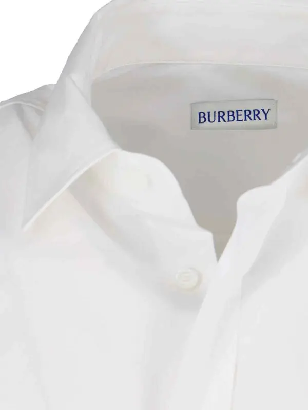 Burberry Ekd-embroidered Long Sleeved Shirt - Salt Crystal