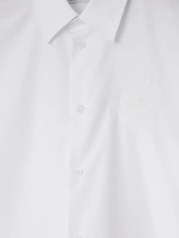 Burberry Ekd-embroidered Long Sleeved Shirt - Salt Crystal