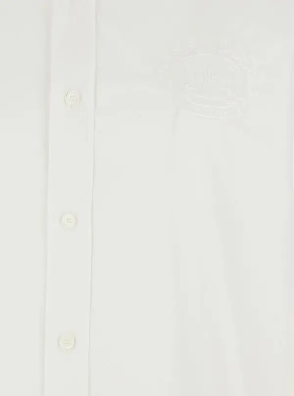 Burberry Ekd-embroidered Long Sleeved Shirt - Salt Crystal