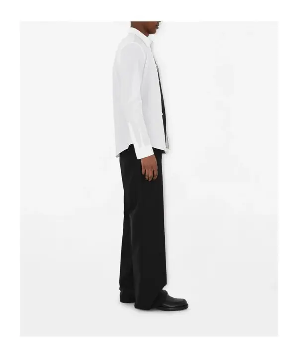 Burberry Ekd-embroidered Long Sleeved Shirt - Salt Crystal