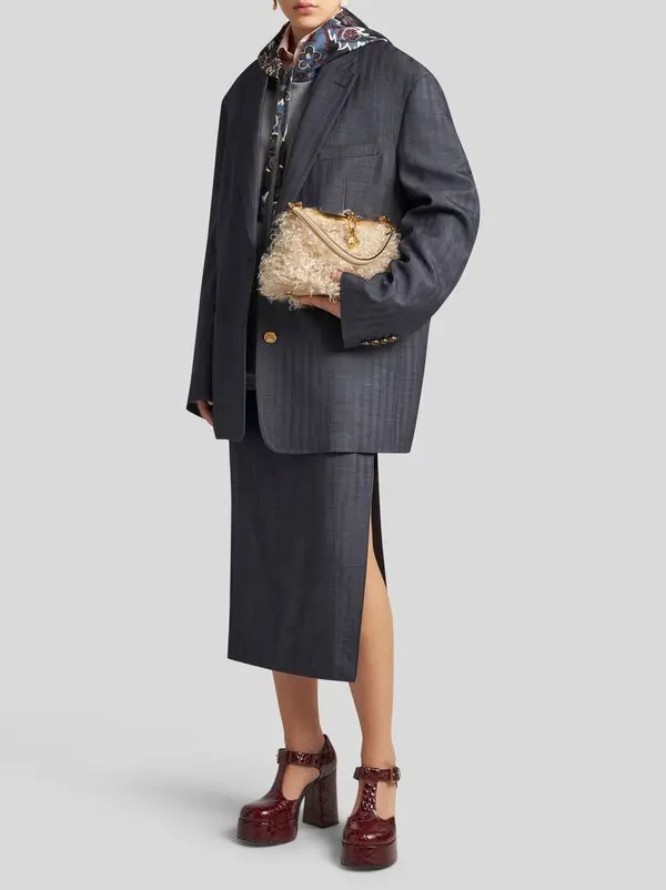 Etro Striped Midi Pencil Skirt - Black