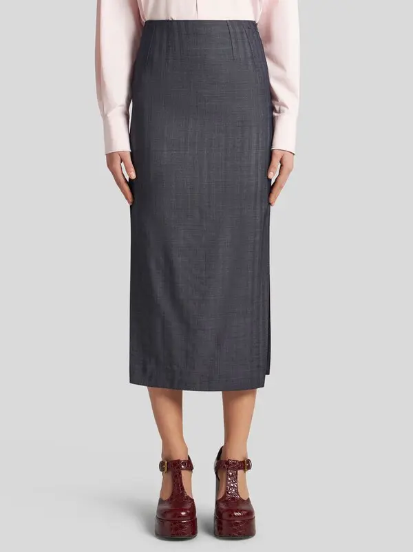 Etro Striped Midi Pencil Skirt - Black