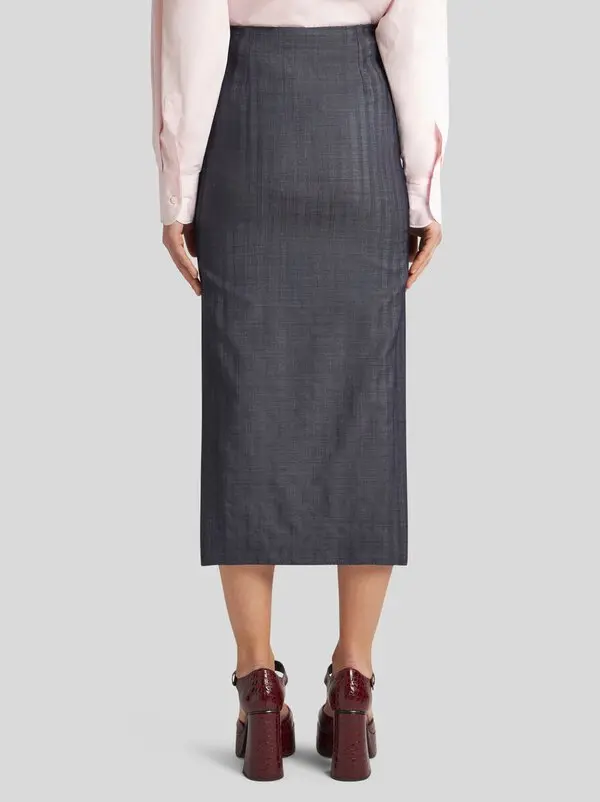 Etro Striped Midi Pencil Skirt - Black