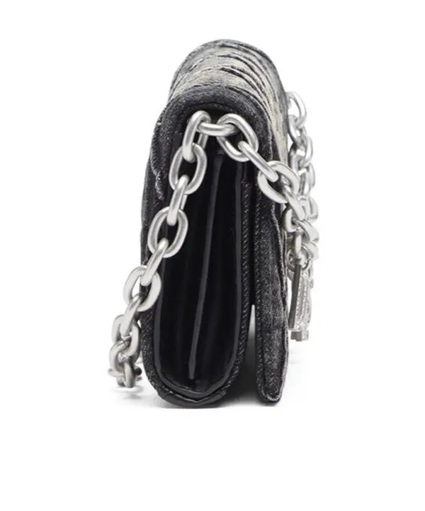 DIESEL® Charm-d Embellished Strap Denim Wallet