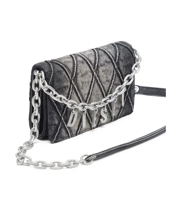 DIESEL® Charm-d Embellished Strap Denim Wallet