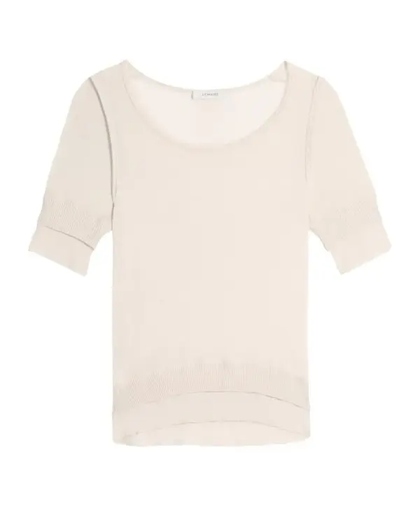 LEMAIRE Ribbed Trompe L'oeil Short Sleeve Top - Jasmine