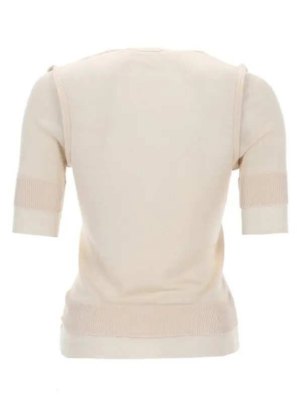 LEMAIRE Ribbed Trompe L'oeil Short Sleeve Top - Jasmine