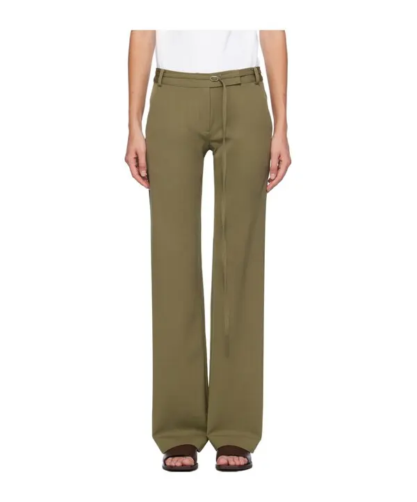 ST. AGNI Diagonal Stripe Casual Pants - Green