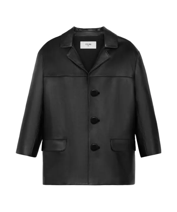 Celine Carcoat In Soft Lambskin - Black