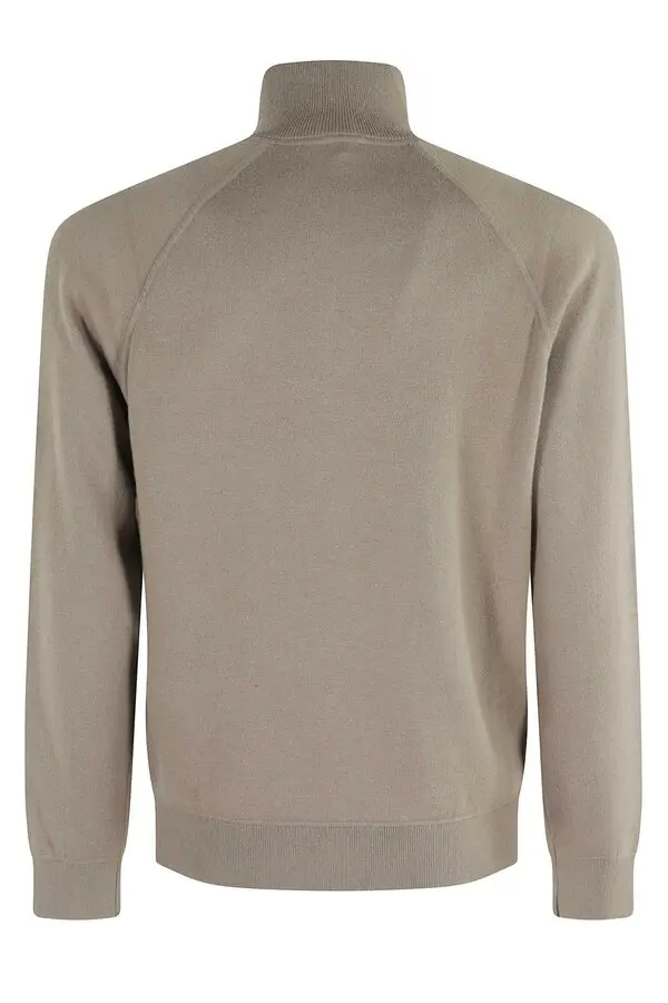 Hugo Boss Zip-up High Neck Cardigan - Nude