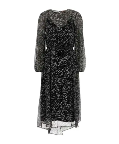 Max Mara Belted Polka Dot Dress