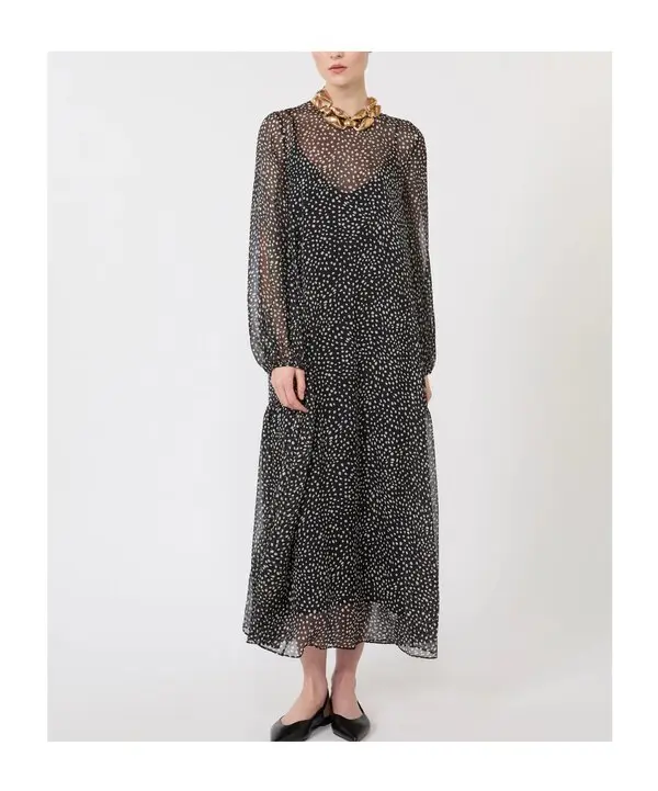 Max Mara Campo Belted Polka-dot Dress - Black