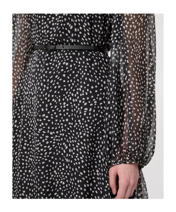 Max Mara Campo Belted Polka-dot Dress - Black