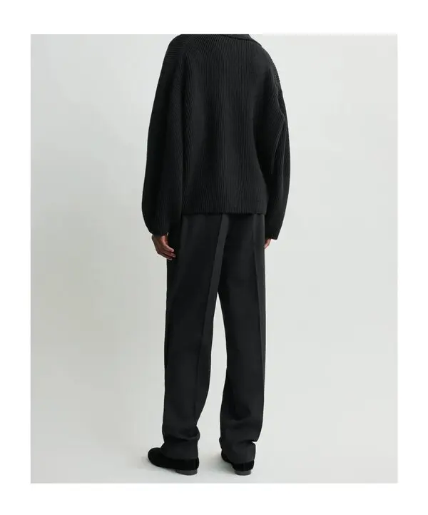TOTEME Double-breasted Ribbed Cardigan - Black