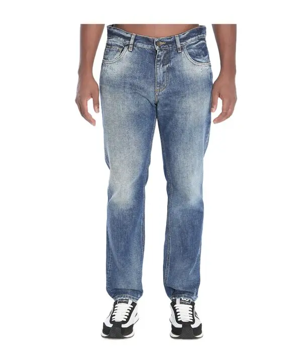 Dolce & Gabbana Faded Effect Logo Plaque Jeans - Gray