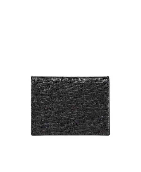 FERRAGAMO Gancini Logo Plaque Bi-fold Wallet - Black