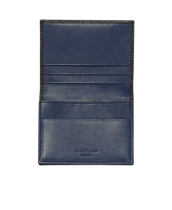 FERRAGAMO Gancini Logo Plaque Bi-fold Wallet - Black