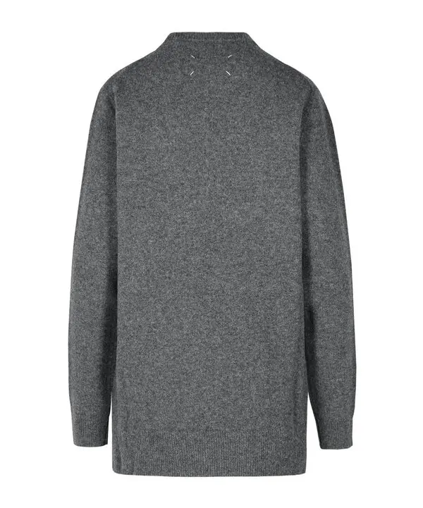 MAISON MARGIELA Logo Embroidered Crewneck Jumper - Black