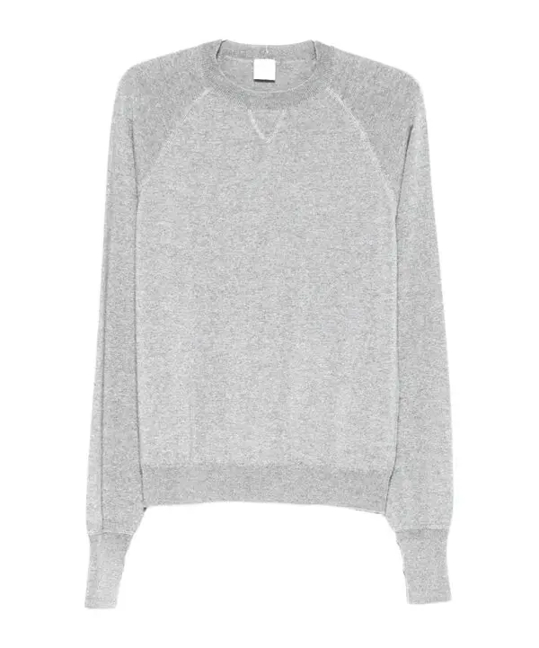 Eleventy Ribbed Round-neck Knitted Sweater - White