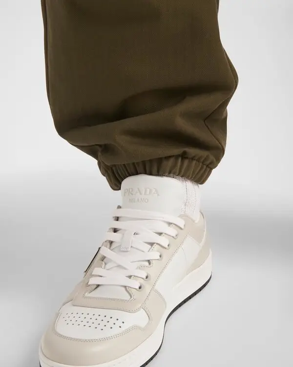 Prada Downtown Leather Sneakers - White/grey