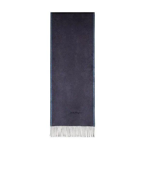 FERRAGAMO Fringe Detailed Scarf - Black
