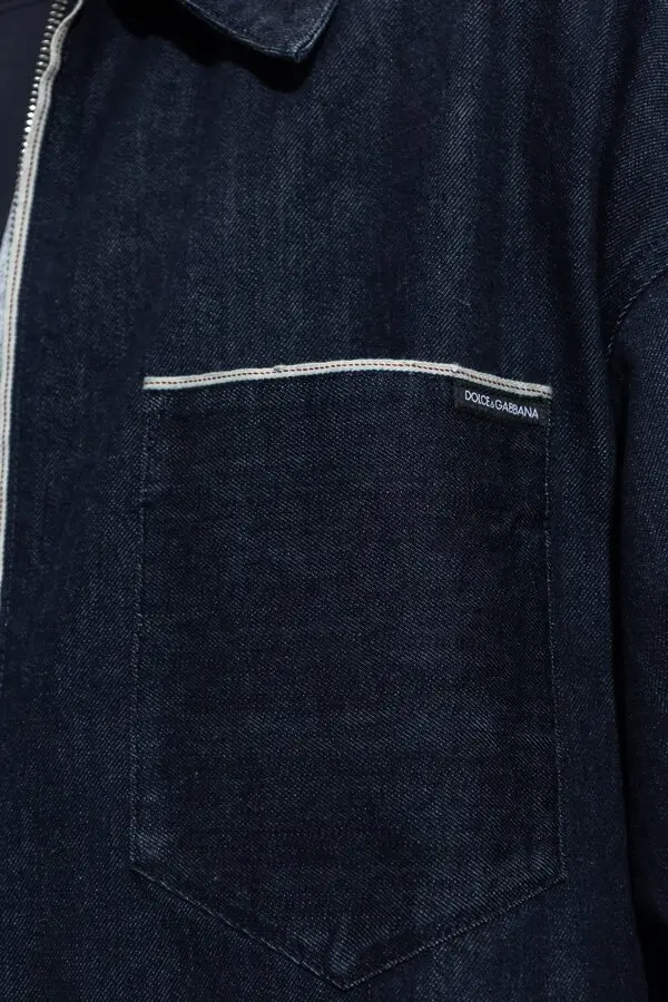 Dolce & Gabbana Dolce Gabbana Zipped Denim Shirt
