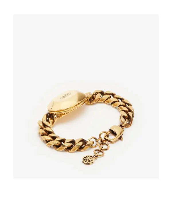 Alexander McQueen Logo Engraved Charm Bracelet