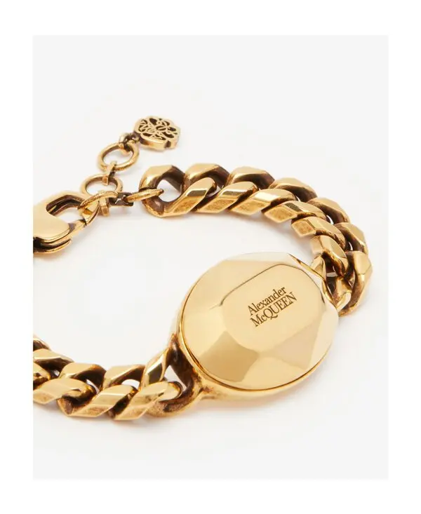Alexander McQueen Logo Engraved Charm Bracelet