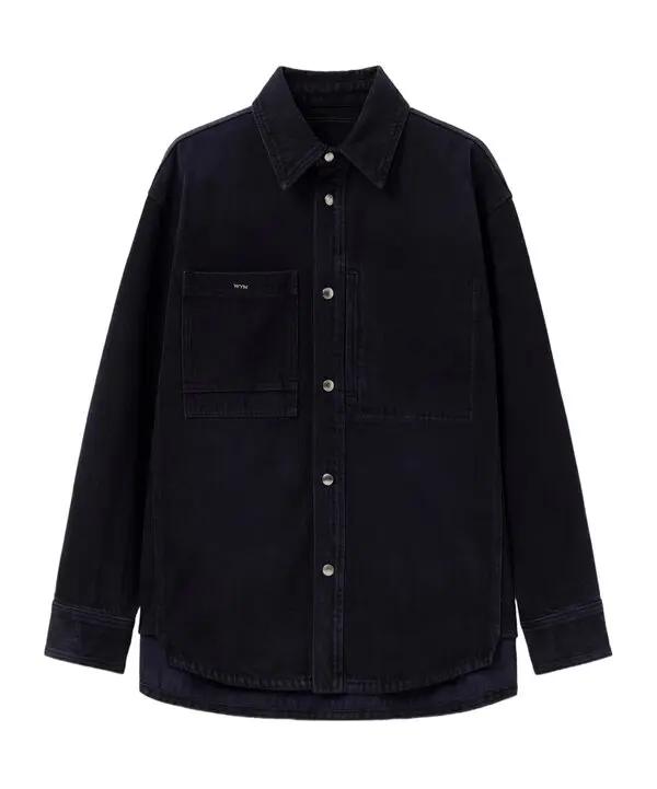 WOOYOUNGMI Denim Shirt With Back Logo - Black