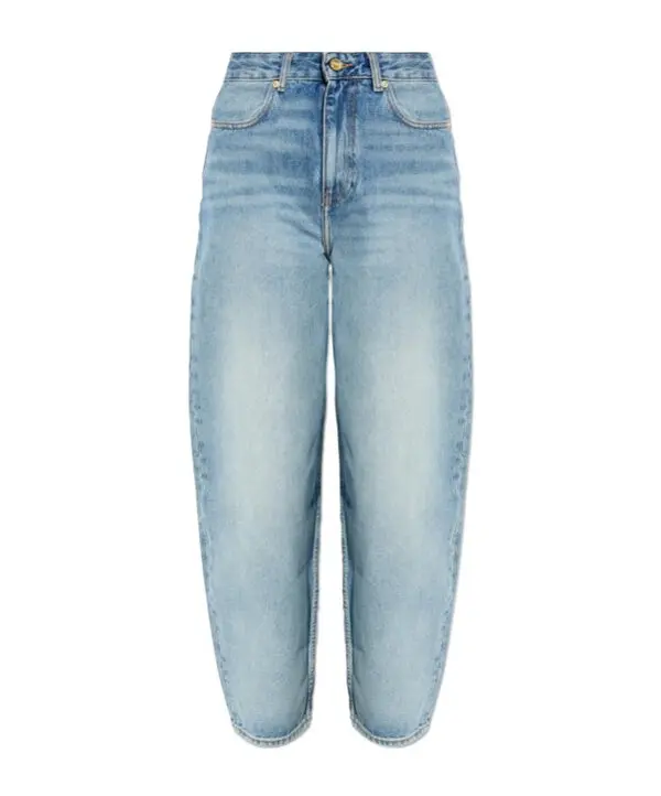 GANNI High Waisted Wide Leg Jeans