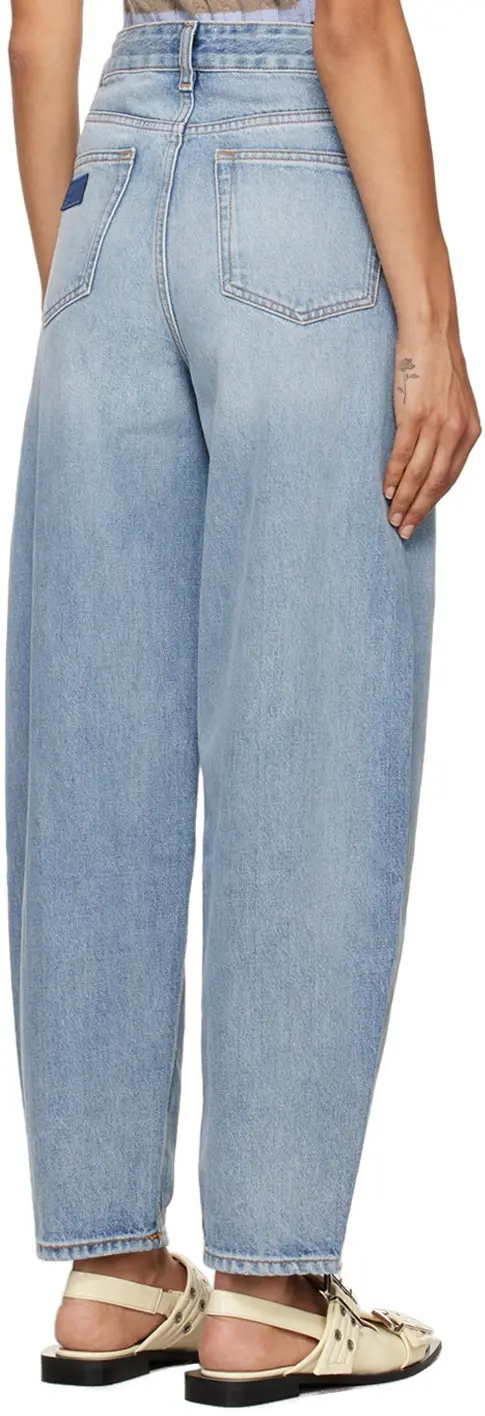 GANNI High Waisted Wide Leg Jeans