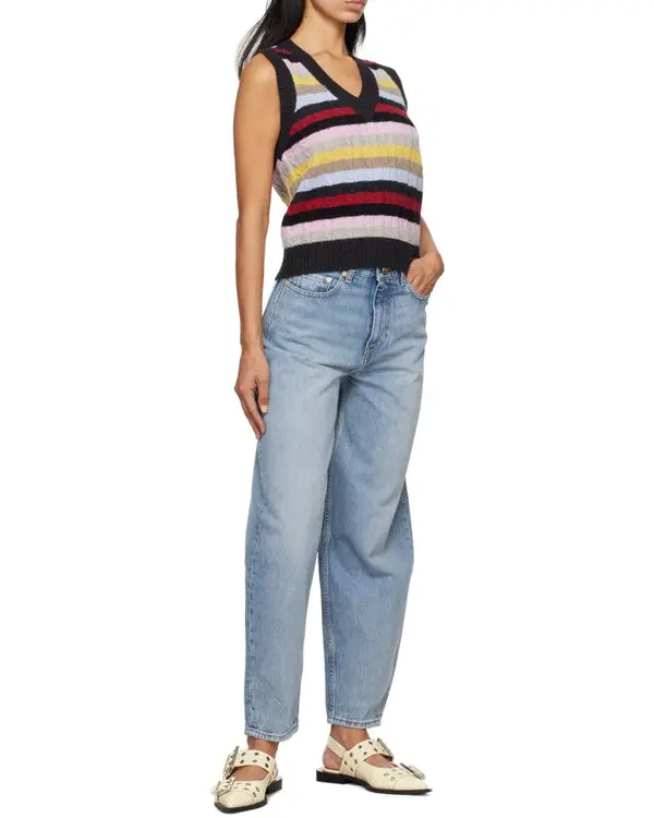 GANNI High Waisted Wide Leg Jeans