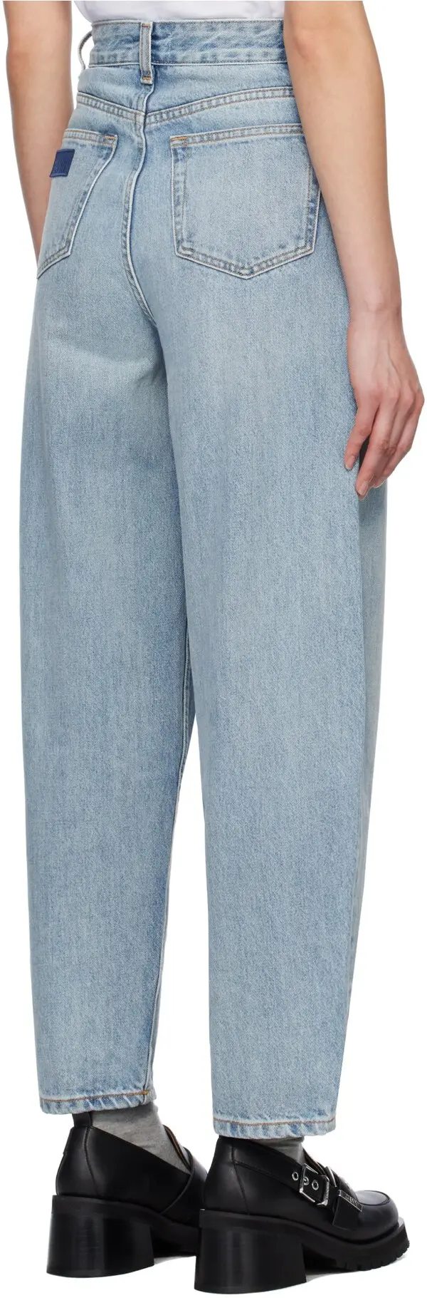 GANNI High Waisted Wide Leg Jeans