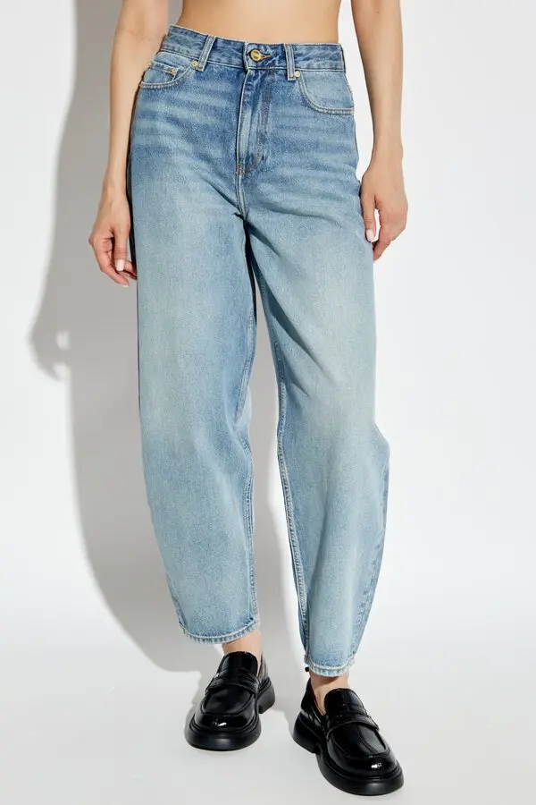 GANNI High Waisted Wide Leg Jeans